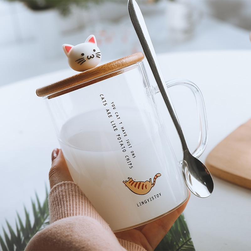 Tasse Chat En Verre Cuisine Tasse Chat En Verre Au chat heureux
