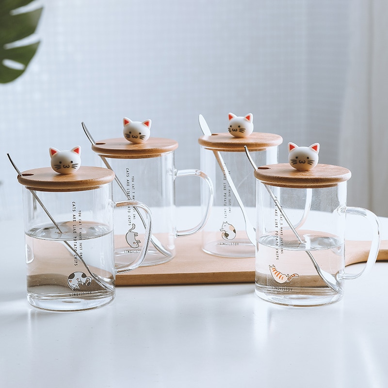 Tasse Chat En Verre Cuisine Tasse Chat En Verre Au chat heureux