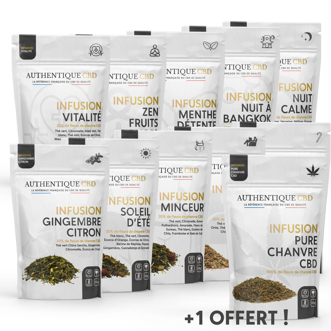Pack Infusions CBD 10 Goûts - Infusions Authentique-CBD
