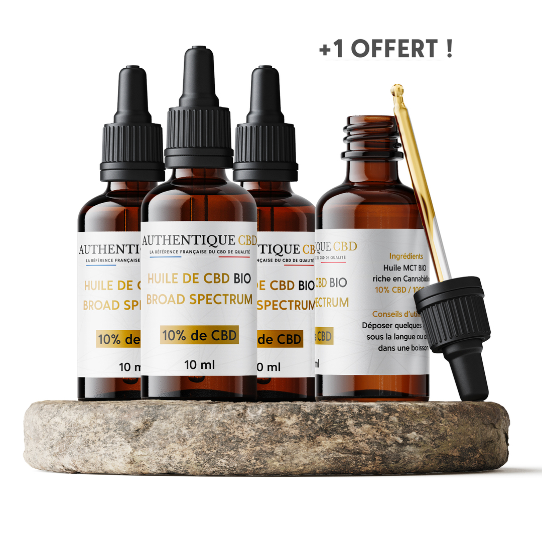 Pack de 4 fioles d'huile de CBD Bio - Authentique-CBD