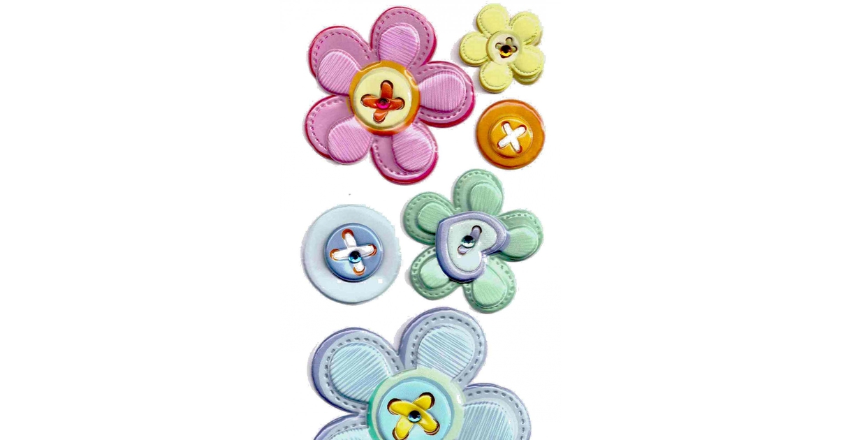 Gommette Sticker Fleurs et Strass 22.5x9cm - Gommettes Enfants ...