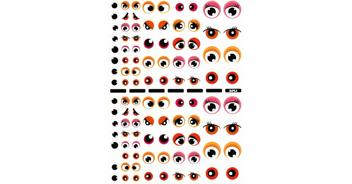 Avis et commentaires de 104 gommettes yeux rouges et roses - Gommettes ...
