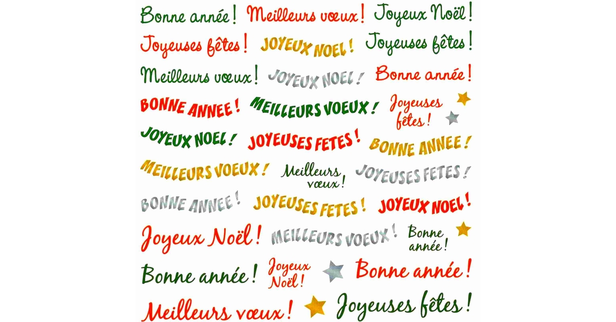 Avis et commentaires de 60 Gommettes texte Noël, Voeux, Bonne Année ...