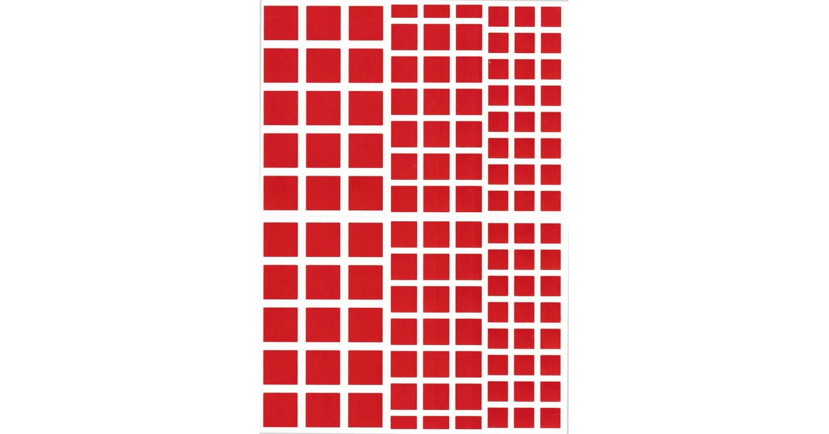 81 Gommettes Carrées Rouges multitailles - MaGommette