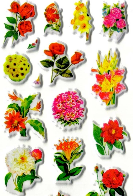 Gommettes Autocollantes Bouquets de Fleurs 3D - Gommettes Enfants ...