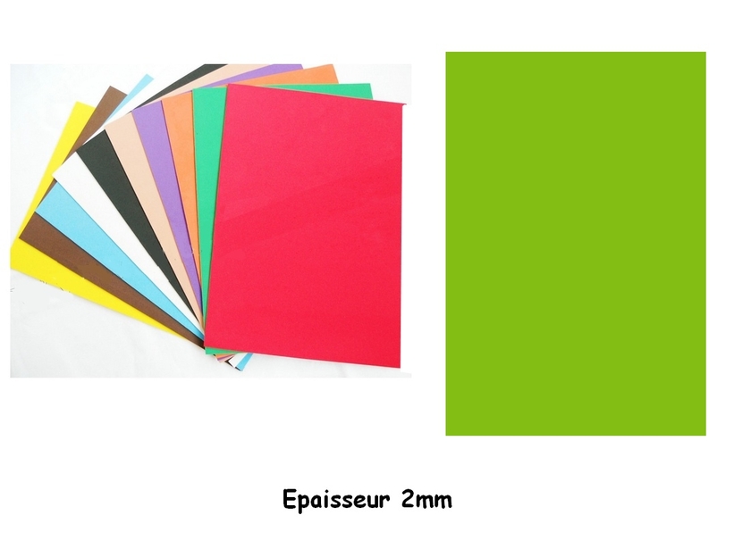 Mousse EVA Caoutchouc 2mm Vert Pomme - Plaque Mousse Caoutchouc EVA CREPLA
