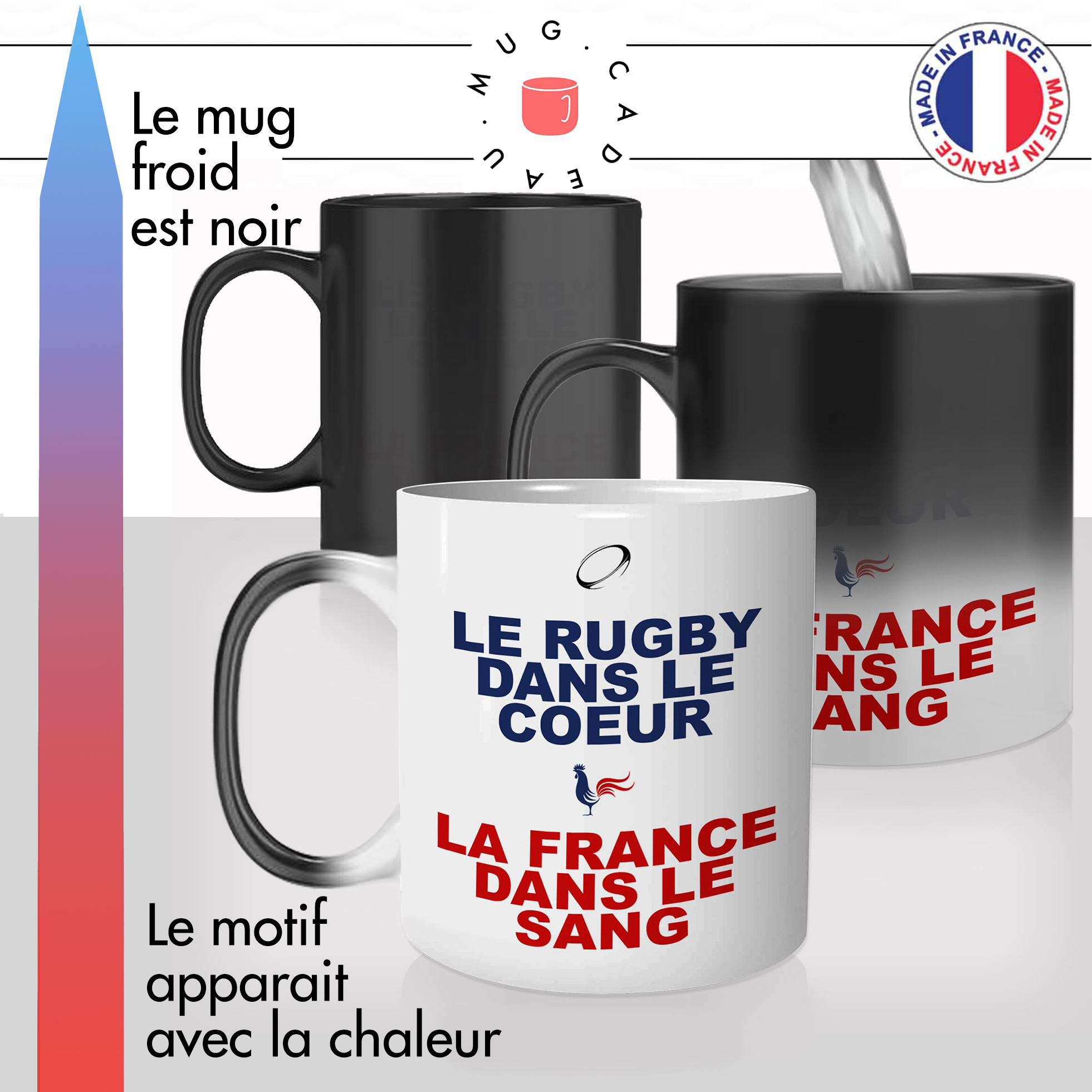 Mug Le Rugby Dans Le Cœur - Coupe du Monde Rugbyman - Mug-Cadeau