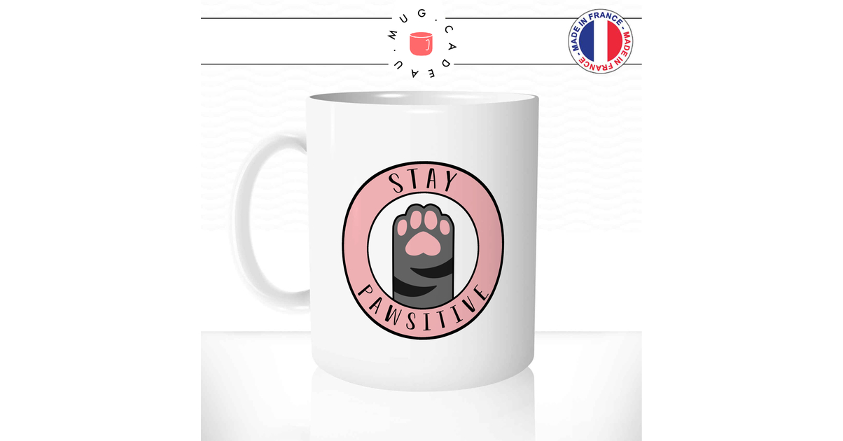 Mug Chat Stay Pawsitive - Animaux/Chat - Mug-Cadeau