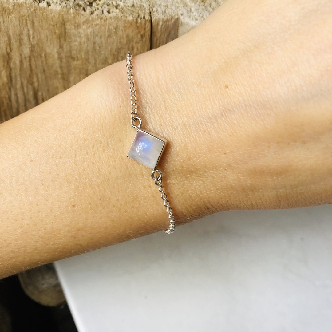 Bracelet Argent 925 & Pierre de Lune - Bijoux/Bijoux Argent 925 ...