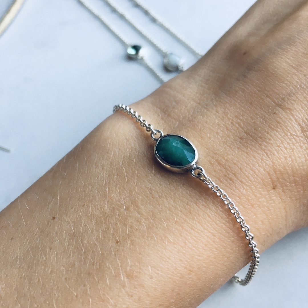 Bracelet Argent 925 & Emeraude - Bijoux/Bijoux Argent 925 & pierres ...