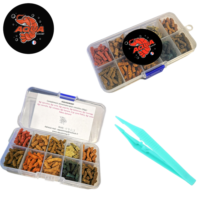 Kit échantillons nourriture - PELLETS/STICKS/GRANULES - aquashrimp