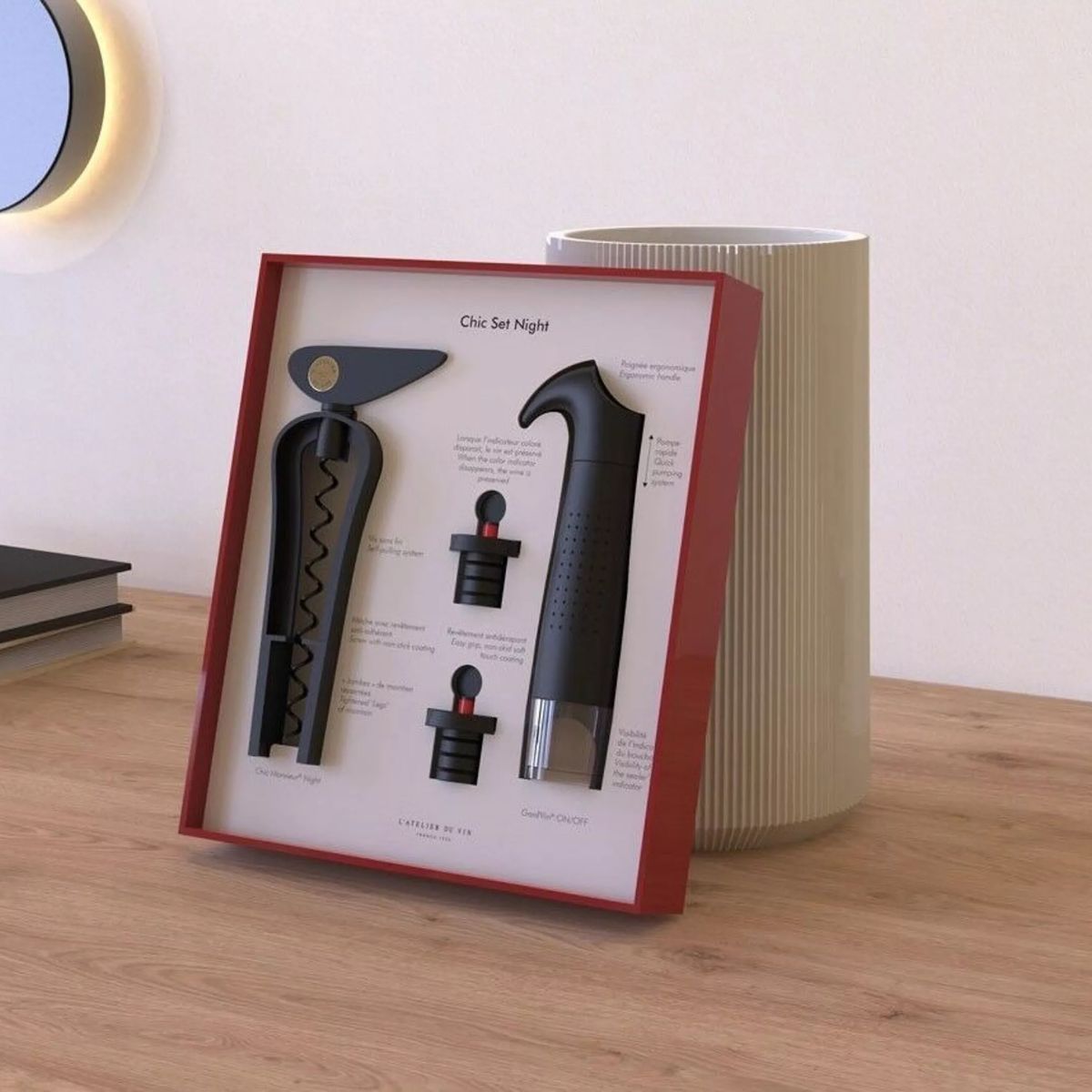 Coffret Tire-bouchon + Pompe à vin - Chic Set Night - L'atelier du vin - Vinalia