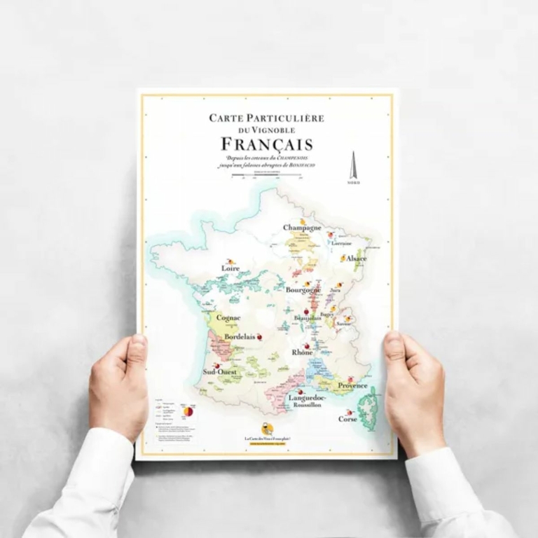 Affiche Carte des Vins de France 30x40cm - La carte des vins s'il vous plait - Vinalia