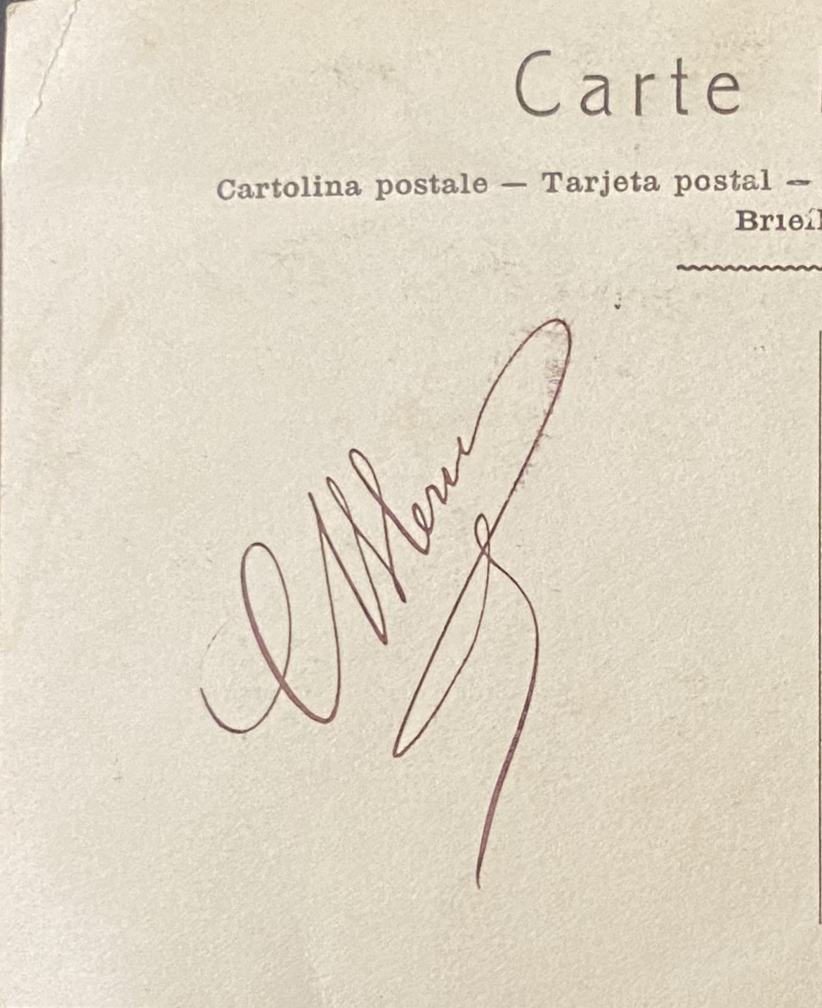 Louis BLÉRIOT – Pionnier aviation - Carte avec signature autographe – 1909