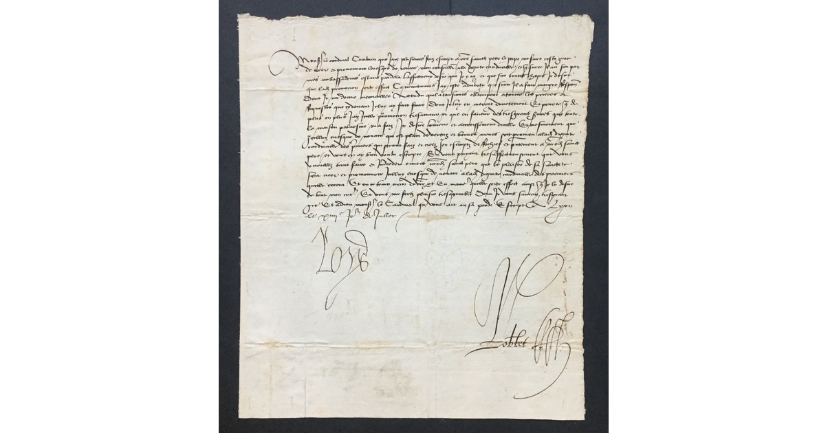 LOUIS XII - Lettre signée - Demande de faveur au Pape pour son conseiller