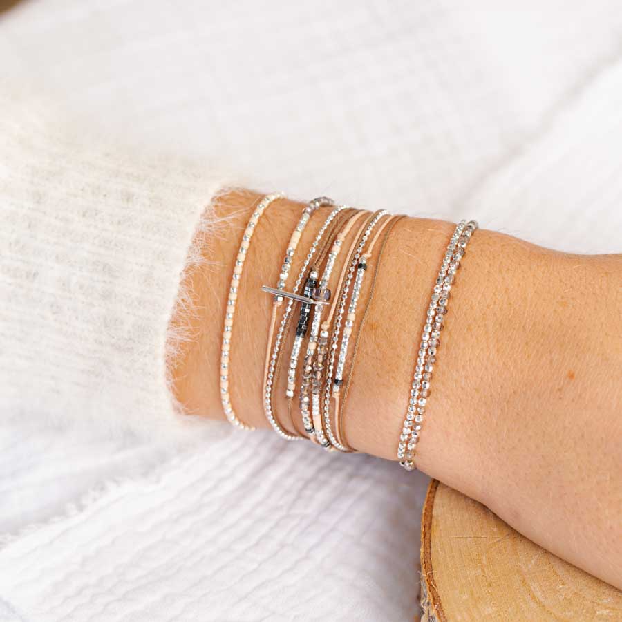 BRACELET HEAVEN CRISTAL GREY DOUBLE TOURS - BRACELETS ARGENT 925/Tous ...
