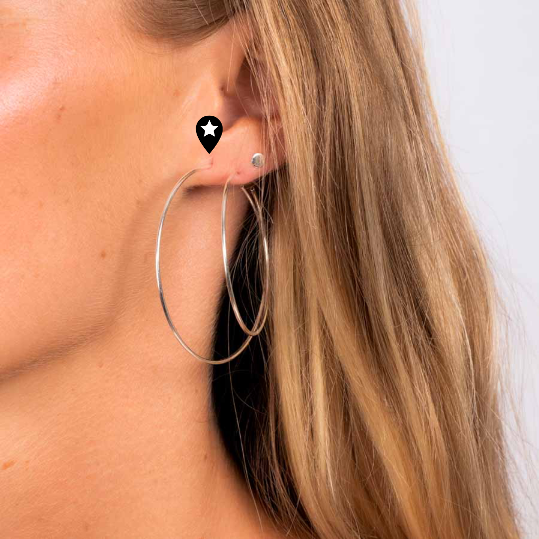 Créoles Fines Lisses Tube Rond 50mm - DORIANE BIJOUX