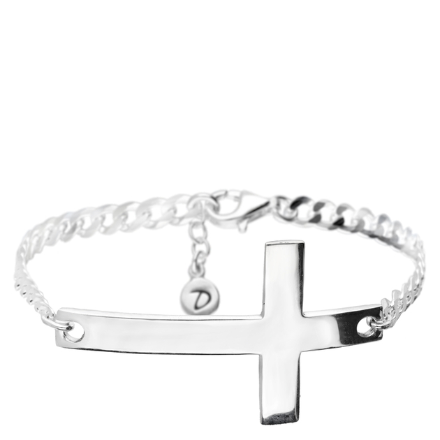 Bracelet Chaîne Gourmette Très Grande Croix - DORIANE BIJOUX