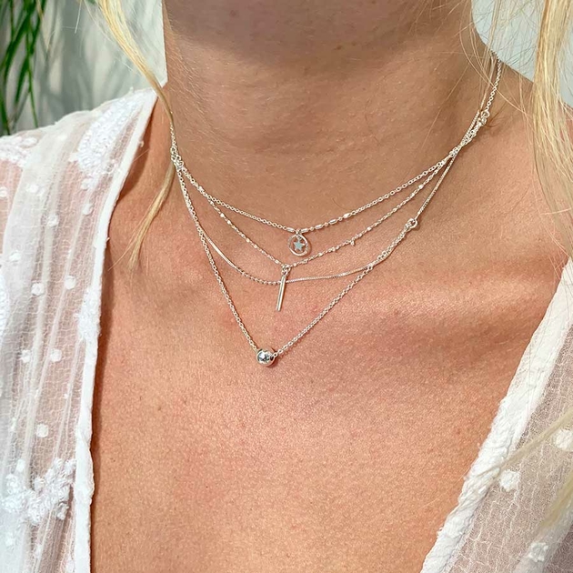 COLLIER DOUBLE RANGS ONE PEARL - COLLIERS ARGENT 925/Colliers Chaîne ...