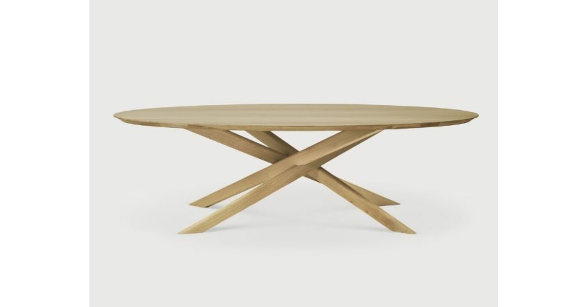 Table basse ovale Mikado chêne massif - Mobilier/Tables de repas ...