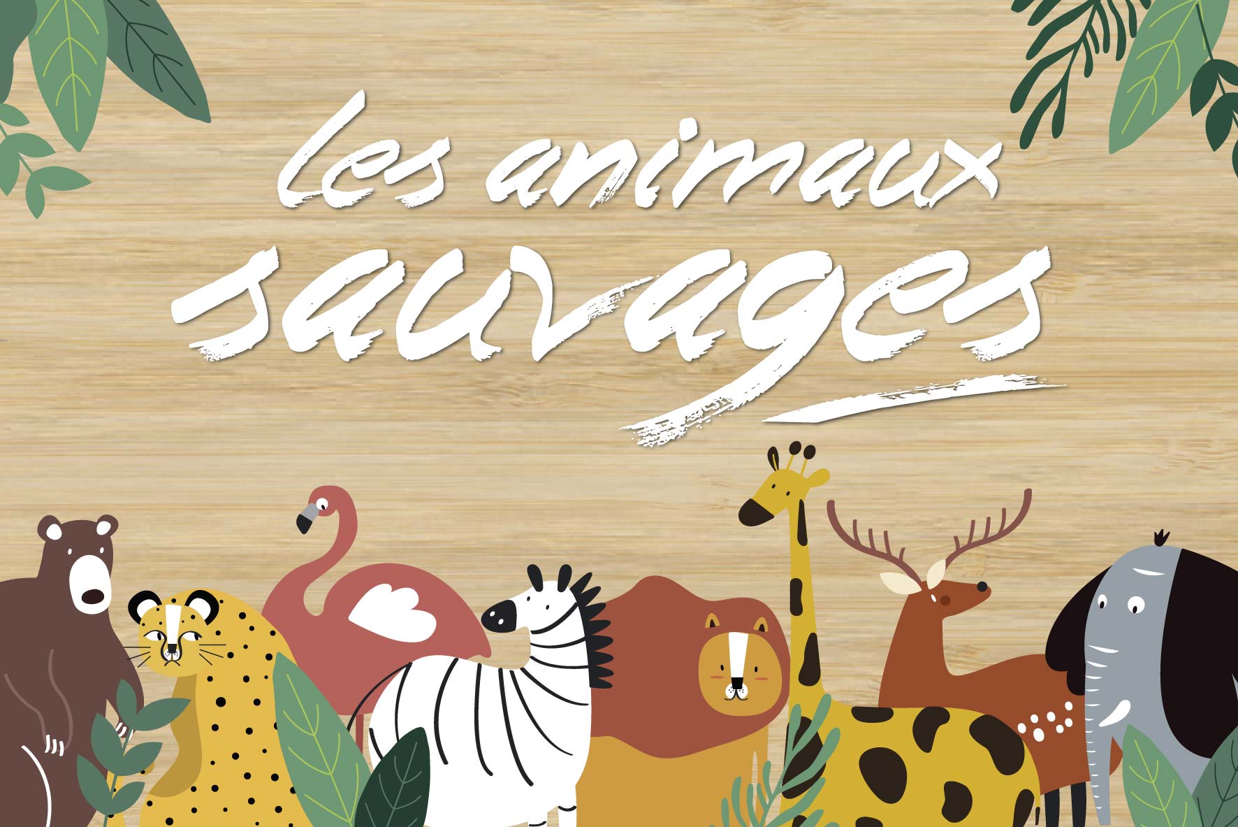 LOT DE 10 CARTES - ANIMAUX SAUVAGES - ANIMAUX/Parc animalier - Graphic Wood