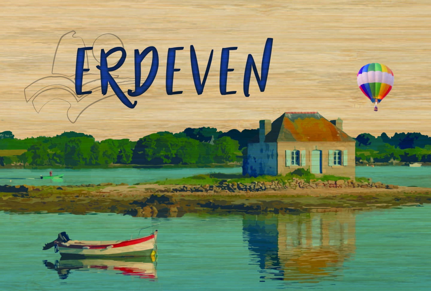 LOT DE 10 CARTES - ERDEVEN - BRETAGNE - GRAPHIC WOOD