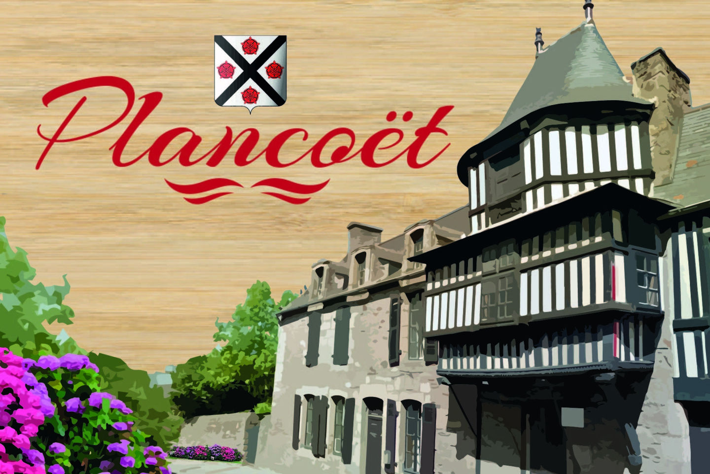 LOT DE 10 CARTES - PLANCOET - BRETAGNE - GRAPHIC WOOD