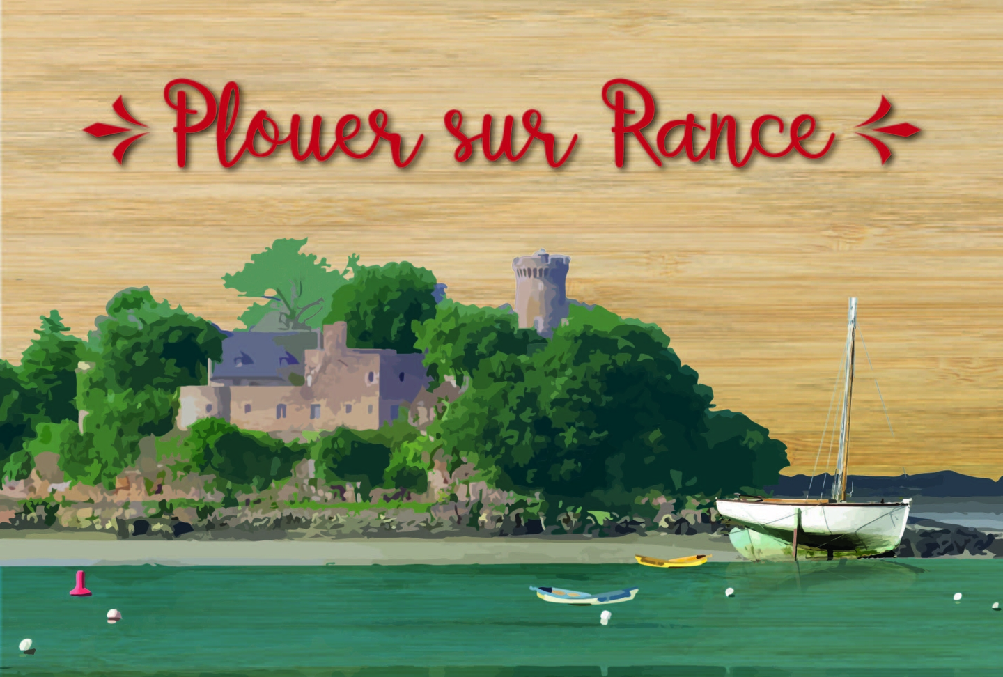 LOT DE 10 CARTES - PLOUER SUR RANCE - BRETAGNE - GRAPHIC WOOD