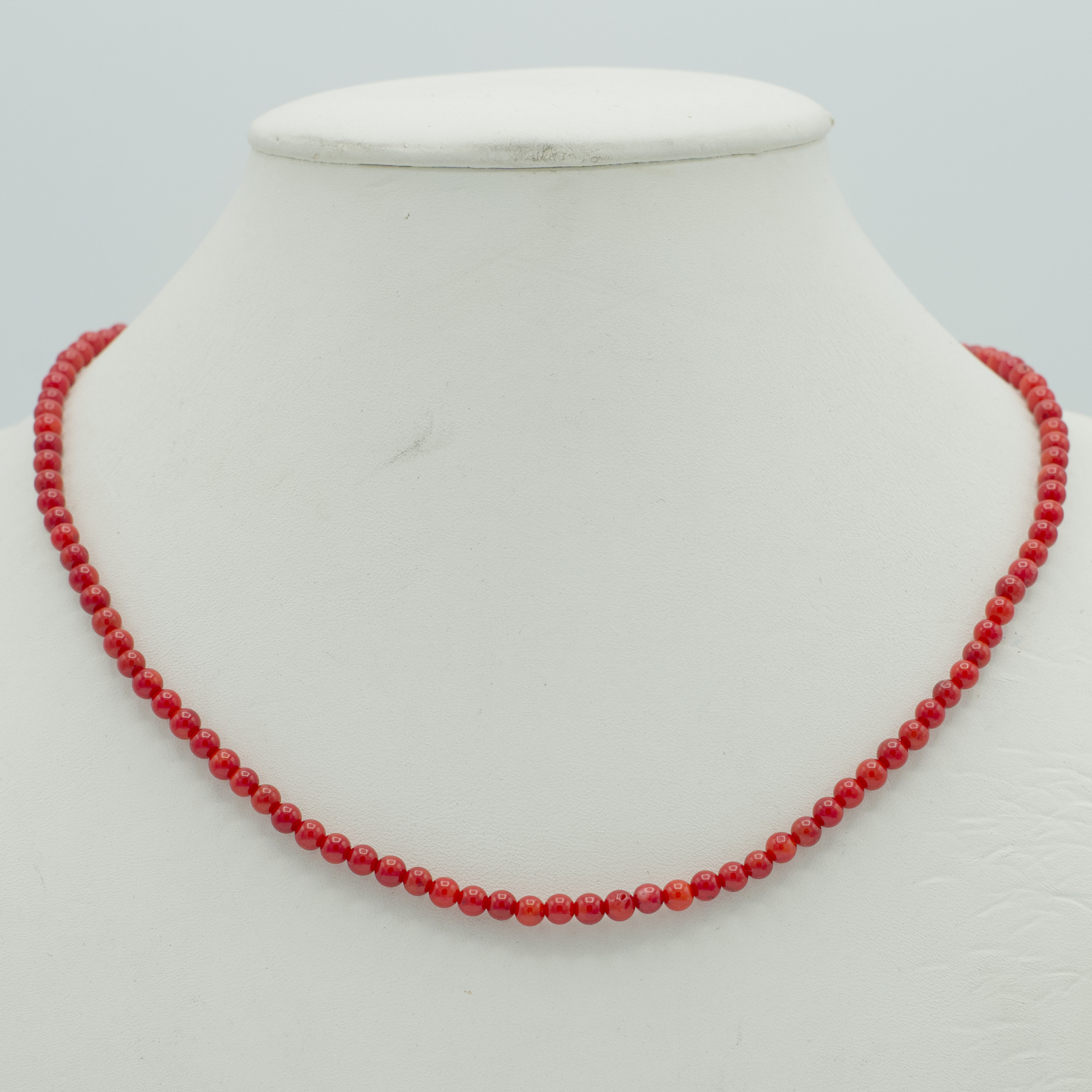 Collier en Corail/Bambou de mer – Perles rondes 4 mm - Collier/Corail ...