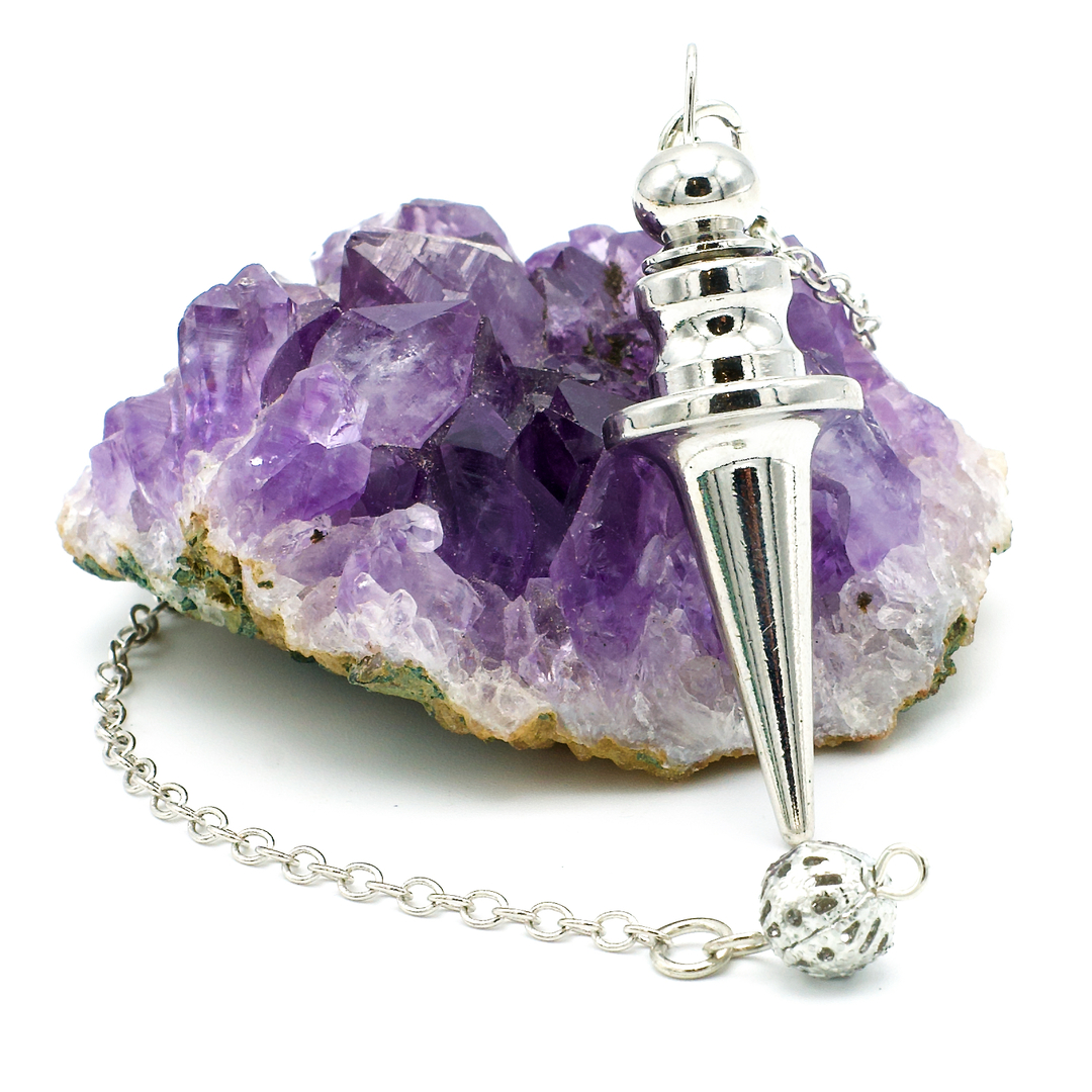 Pendule Témoin en métal, argenté - Pendule divinatoire/Laiton ...