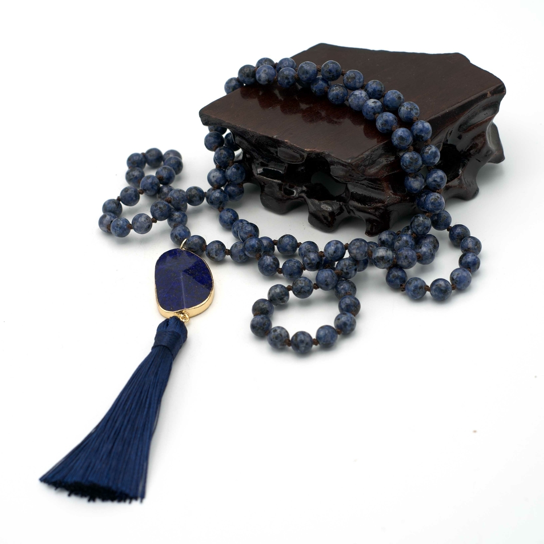 Collier Mala Lapis Lazuli – 105 cm – Perles 8 mm - Les Malas - Miracles ...
