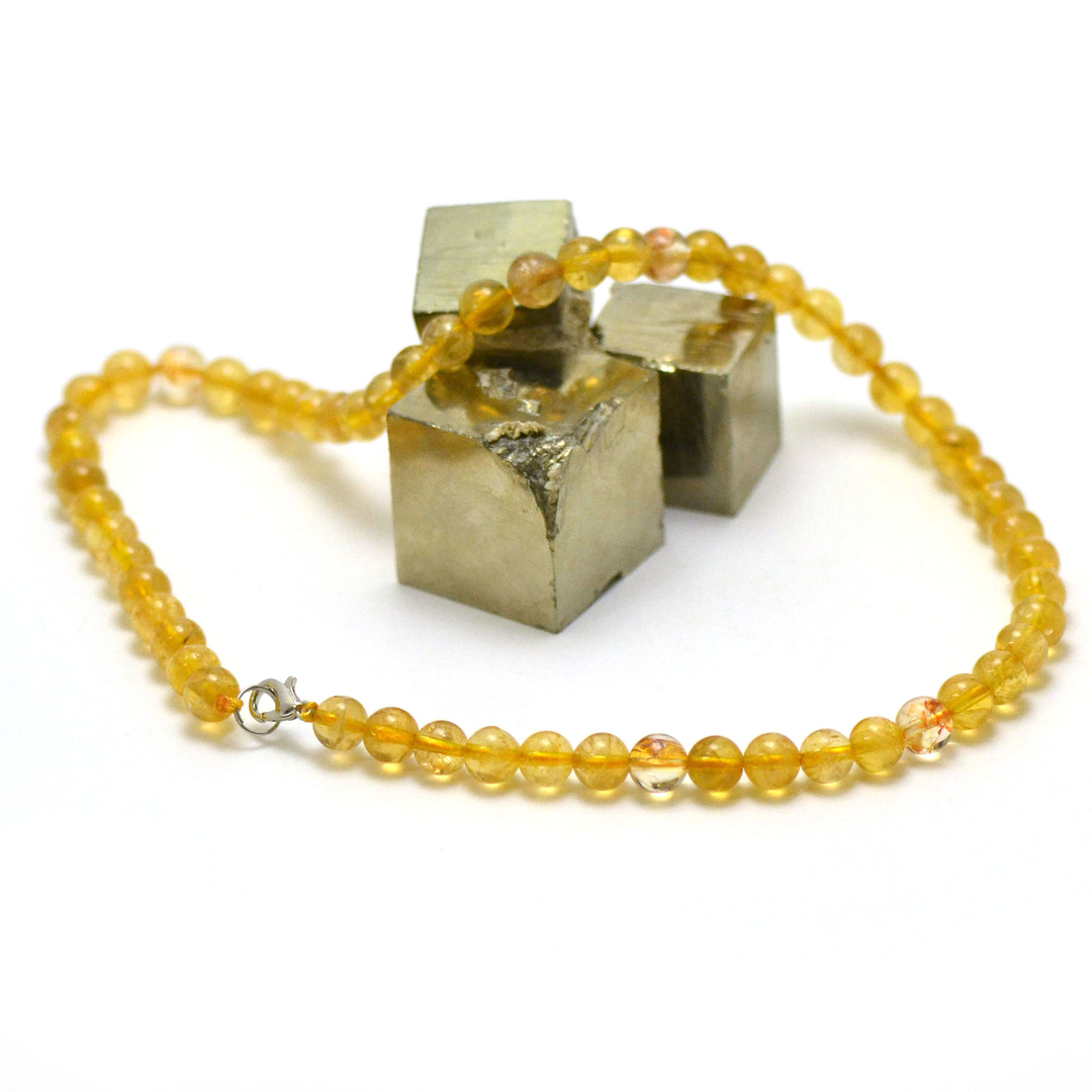 collier citrine "ronde 8 mm" - Collier/Citrine - Miracles minéraux