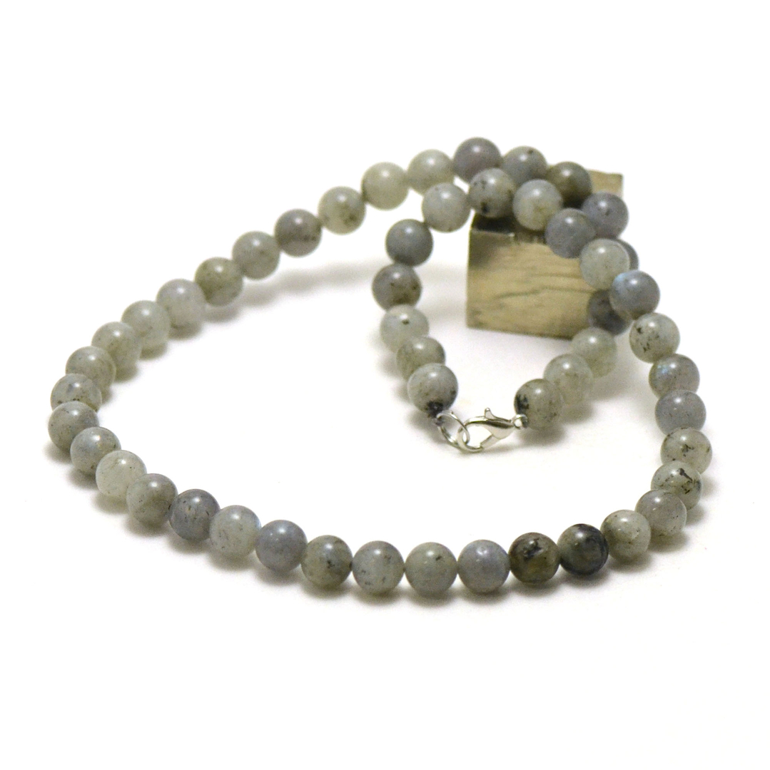 collier labradorite, perle "ronde 8 mm AB" - Collier/Labradorite ...