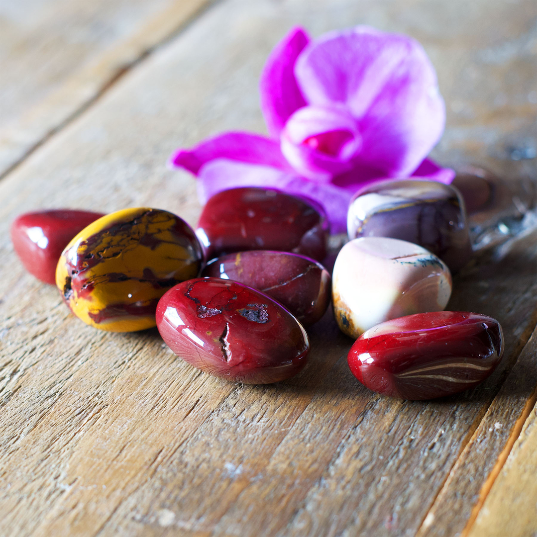 pierre roulée, Jaspe mokaïte - Pierre roulée naturelle - Miracles minéraux