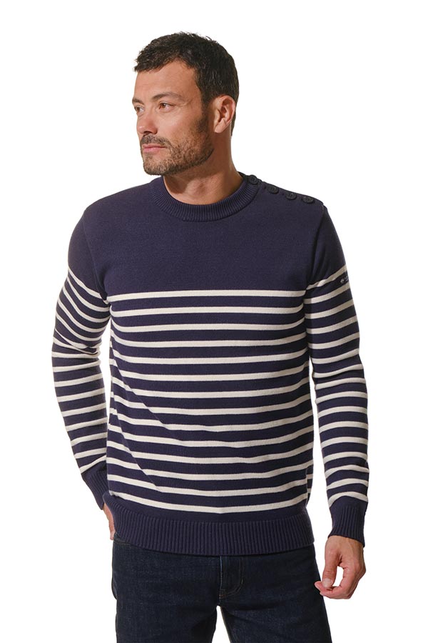 Pull marin homme YANIS à rayures – Hublot Mode Marine