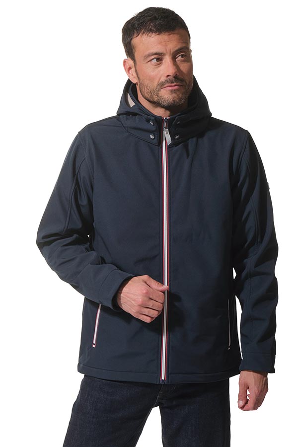 Veste Softshell Homme Jason Déperlante Hublot Mode Marine