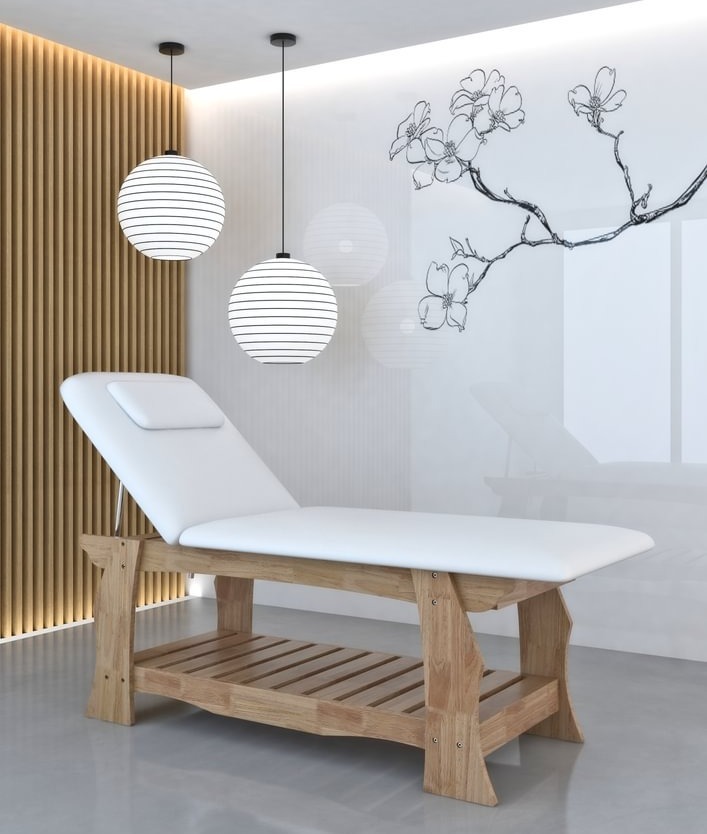 Table de massage fixe en bois massif, OLGA - Mobilier esthétique ...