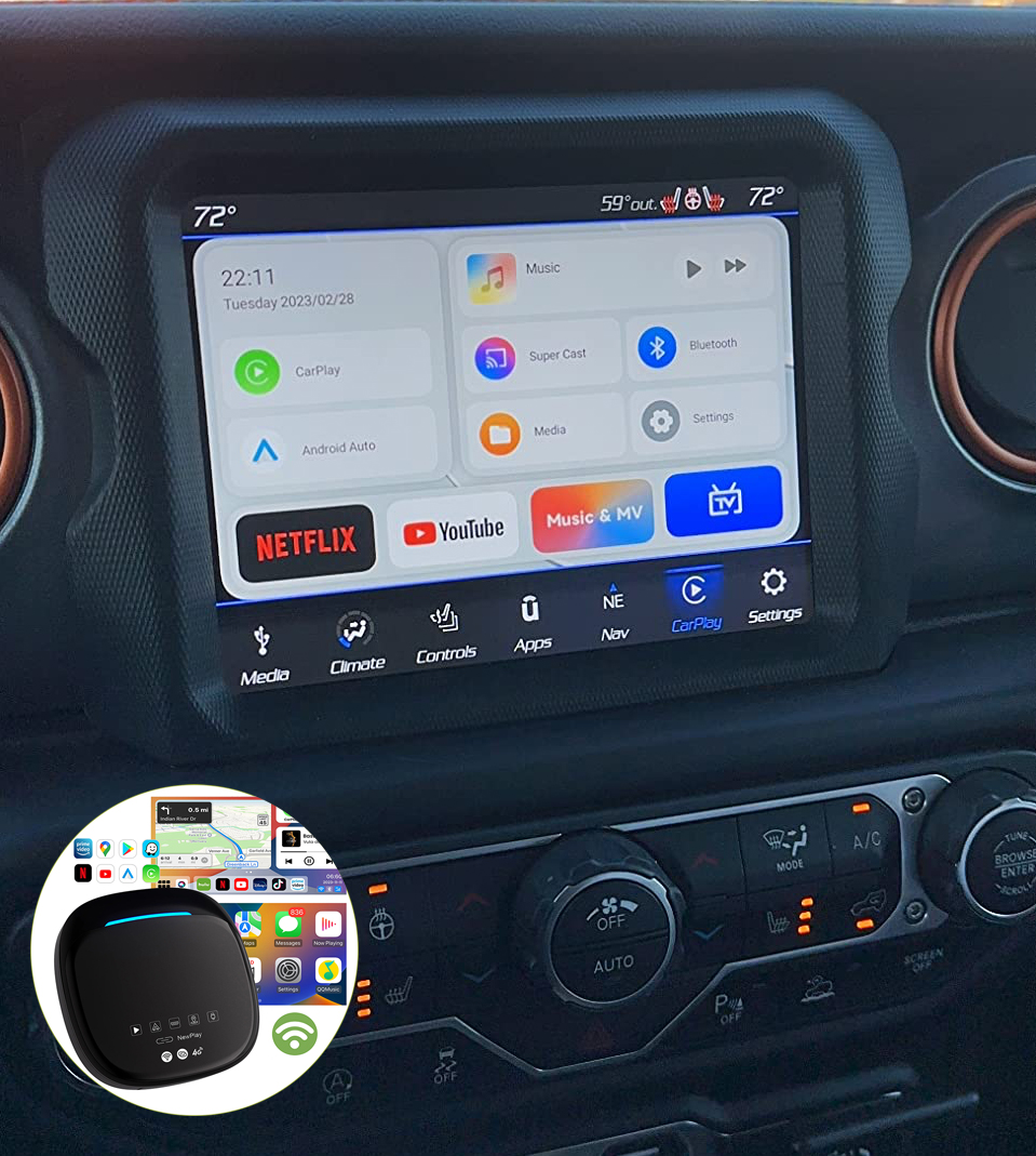 Jeep : Android Auto sans fil + Streaming | Netflix
