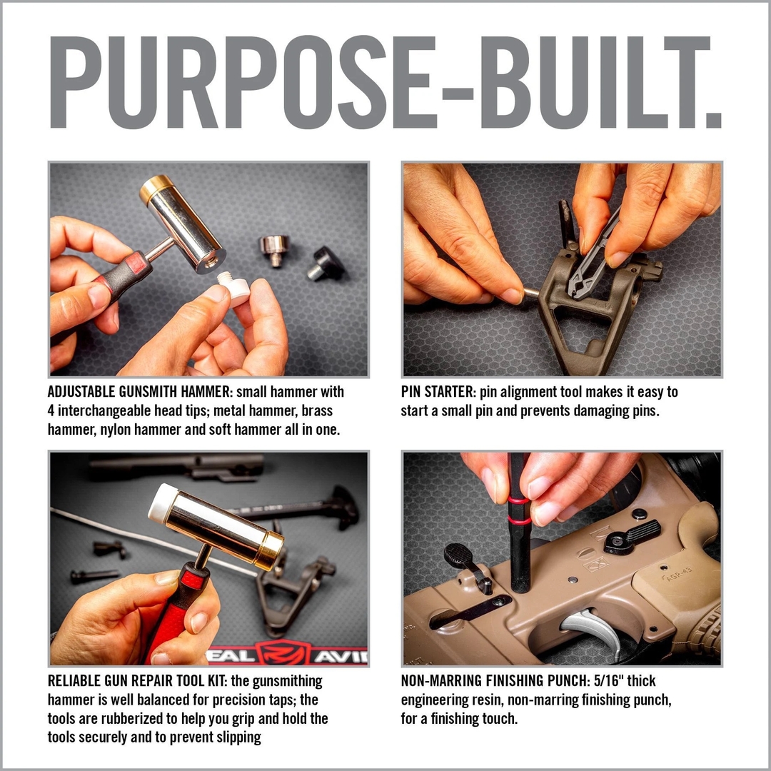 Real Avid ACCU-PUNCH HAMMER AR15 PIN PUNCH SET - Protect Or Save