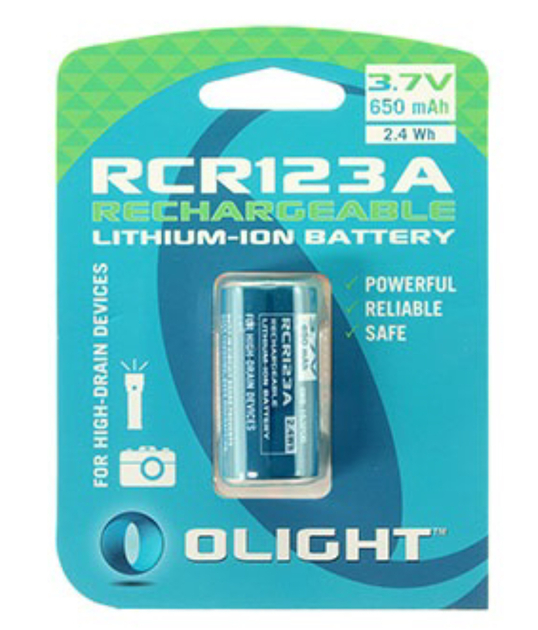 Olight RCR123A battery 3.7V 650mAh Rechargeable - Protect Or Save