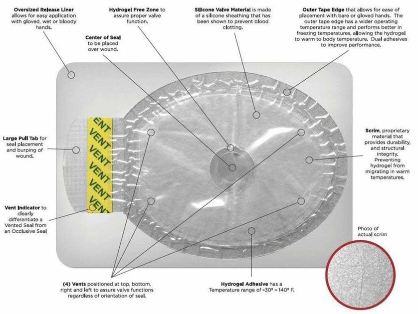 CHEST-SEAL HALO VENT 2 PACK - M.A.R.C.H./Respiration - Protect Or Save
