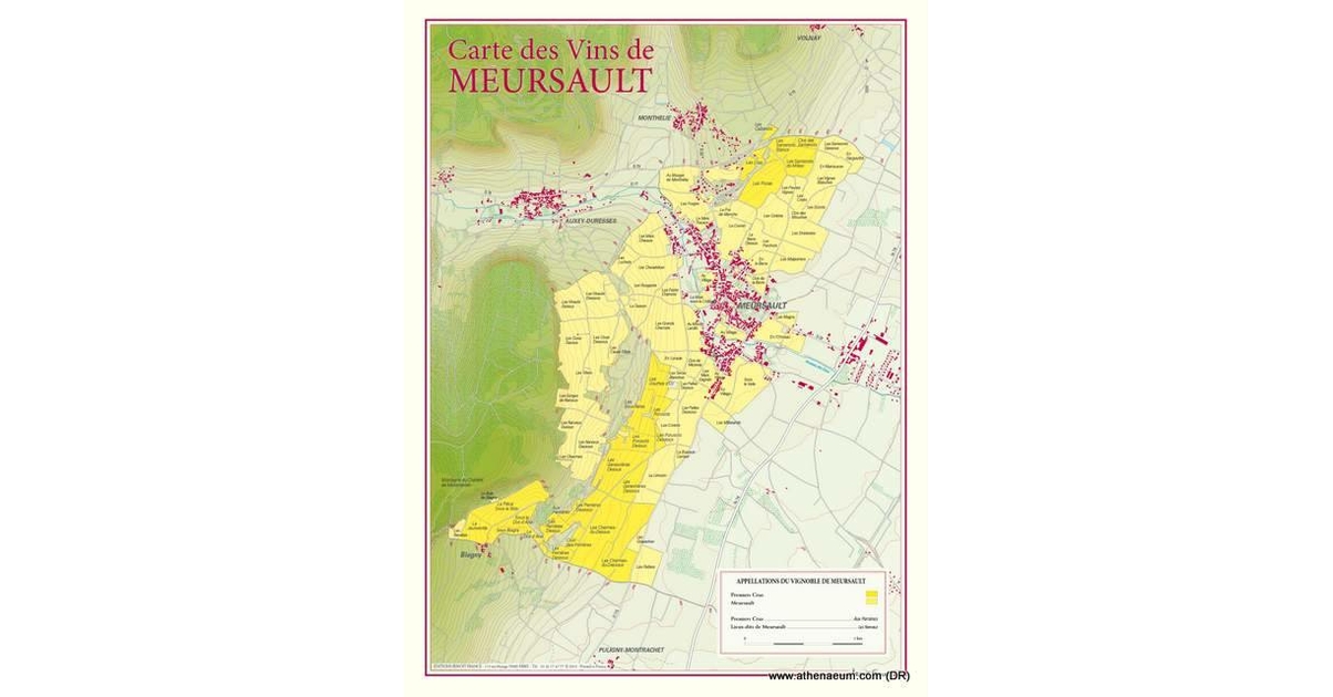 Carte des vins de Meursault Benoît France - Cartes des vignobles - au ...