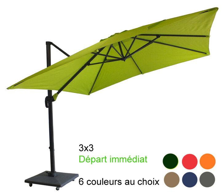 Parasol excentré à mat déporté 3x3 Départ immédiat ! - Parasol déporté ...