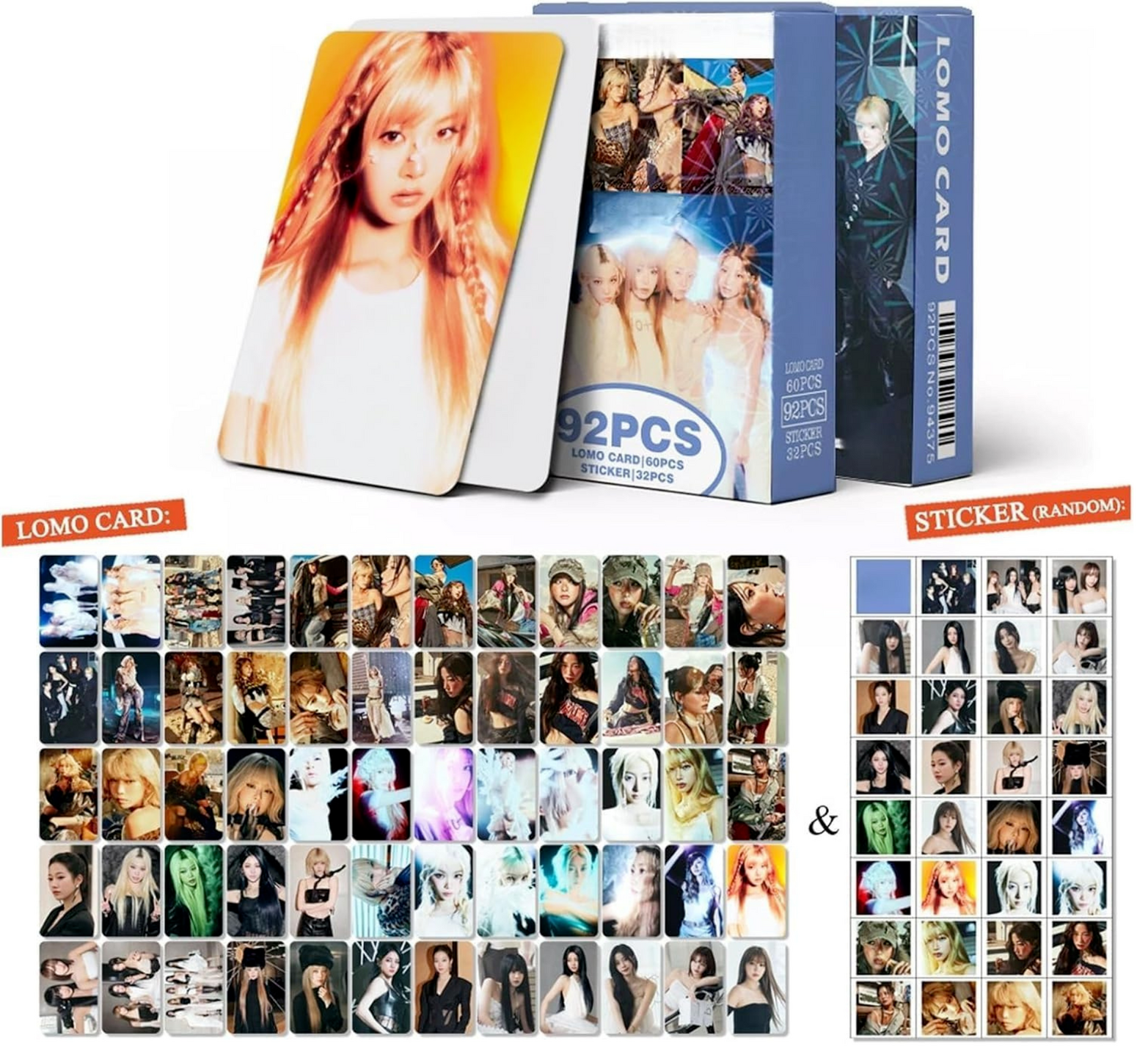 LE SSERAFIM - Set Lomo Carte + Stickers - Hot