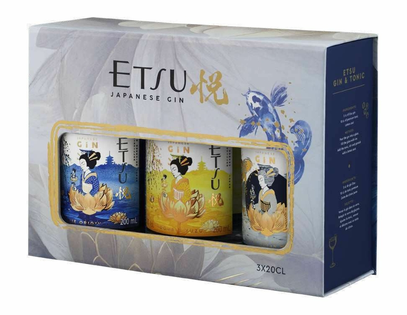ETSU Coffret Gin Japonais | 3 Mignonettes - 20cl | Heritage Whisky