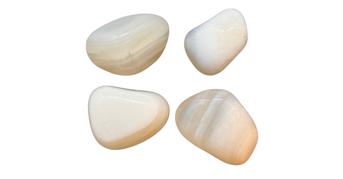 Pierre roulée Agate Blanche - Lithothérapie/Pierres roulées - L'Ange ...