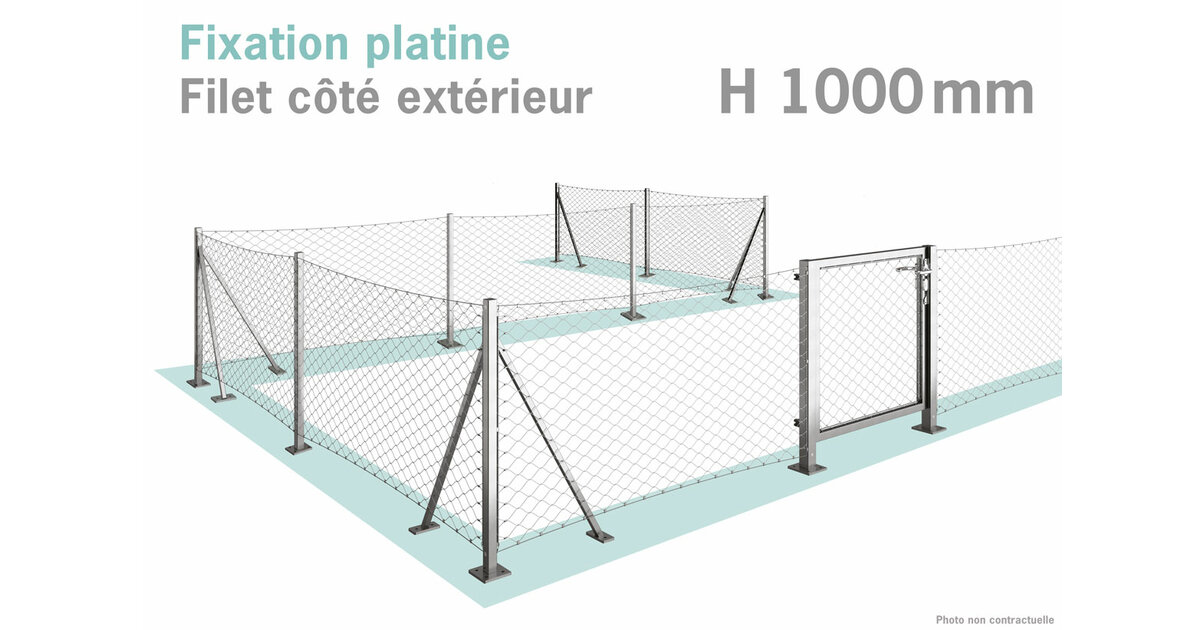 Clôture avec porte et portail PERIMESH Fixation platine 1000 mm