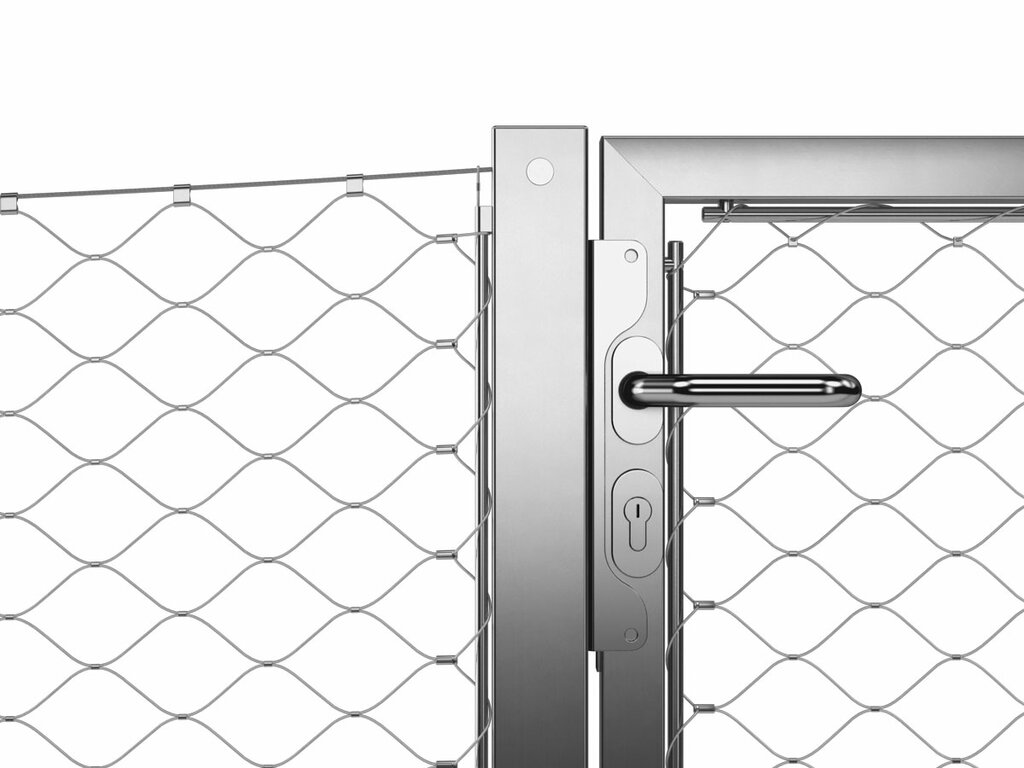 Portillon pour clôture inox PERIMESH - Scellement