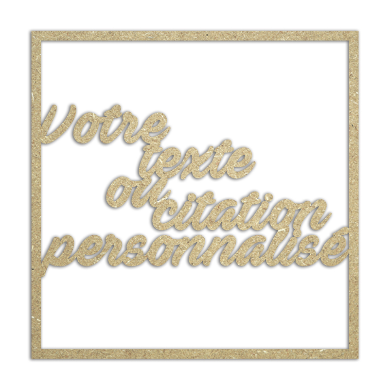 Cadre mural phrase personnalisée attachée en bois - Fedan - artsdeszifs