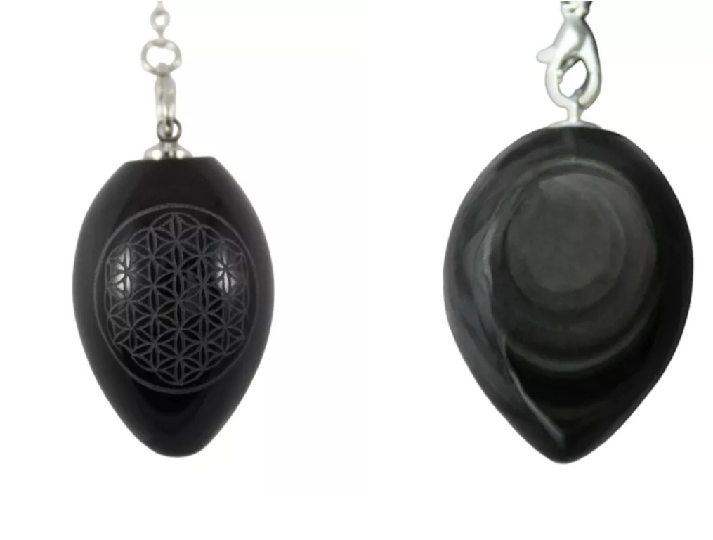 Pendule Fleur de Vie en Obsidienne Œil Céleste - Arts Divinatoires ...